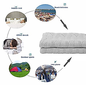 Lightweight Cooling Summer Throw Blanket, 100% Bamboo Fiber Made, Silky-Soft Smooth Knit Throws for Sofa/Bed/Travel, 47”X70”