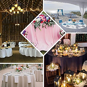 ZOTOYI Tableclothsfactory White 108" Round Polyester Tablecloth