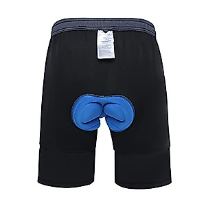 EZRUN Men's 3D Padded Mountain Bike Shorts Lightweight MTB Cycling Shorts (A-Black,L)