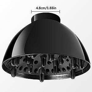 BinaryABC Universal Diffuser Hair Dryer Attachment,Hair Dryer Diffuser Nozzle,Wavy Curly Hair Diffuser,Hair Dryer Cover(Black)
