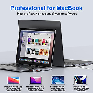 USB C Adapter for MacBook Pro/Air M1 M2 2023 2022 2021 13" 15" 16",USB C Hub 6 in 2 MacBook Pro Accessories with 10Gbps 3*USB 3.1,USB C Data Transfer,3.5mm Audio and 100W Thunderbolt 3 PD Port