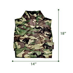 FUN LITTLE TOYS Military Pop Up Play Tent with Army Costume, Children Play Tent for Indoor & Outdoor