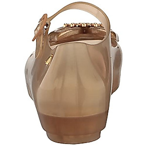 Mini Melissa Girls Flat Sandals, Beige, 4 Big Kid