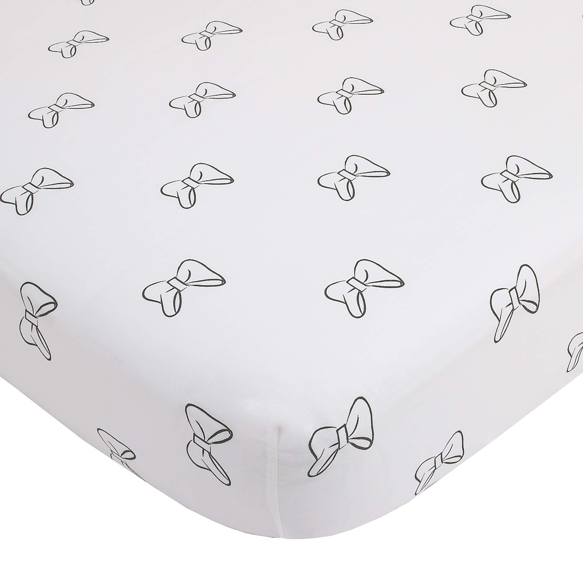 Disney Minnie Mouse 6 Piece Nursery Crib Bedding Set, Comforter, Two 100% Cotton Fitted Crib Sheets, Dust Ruffle, Baby Blanket, Changing Pad Cover, Pink, Grey & White