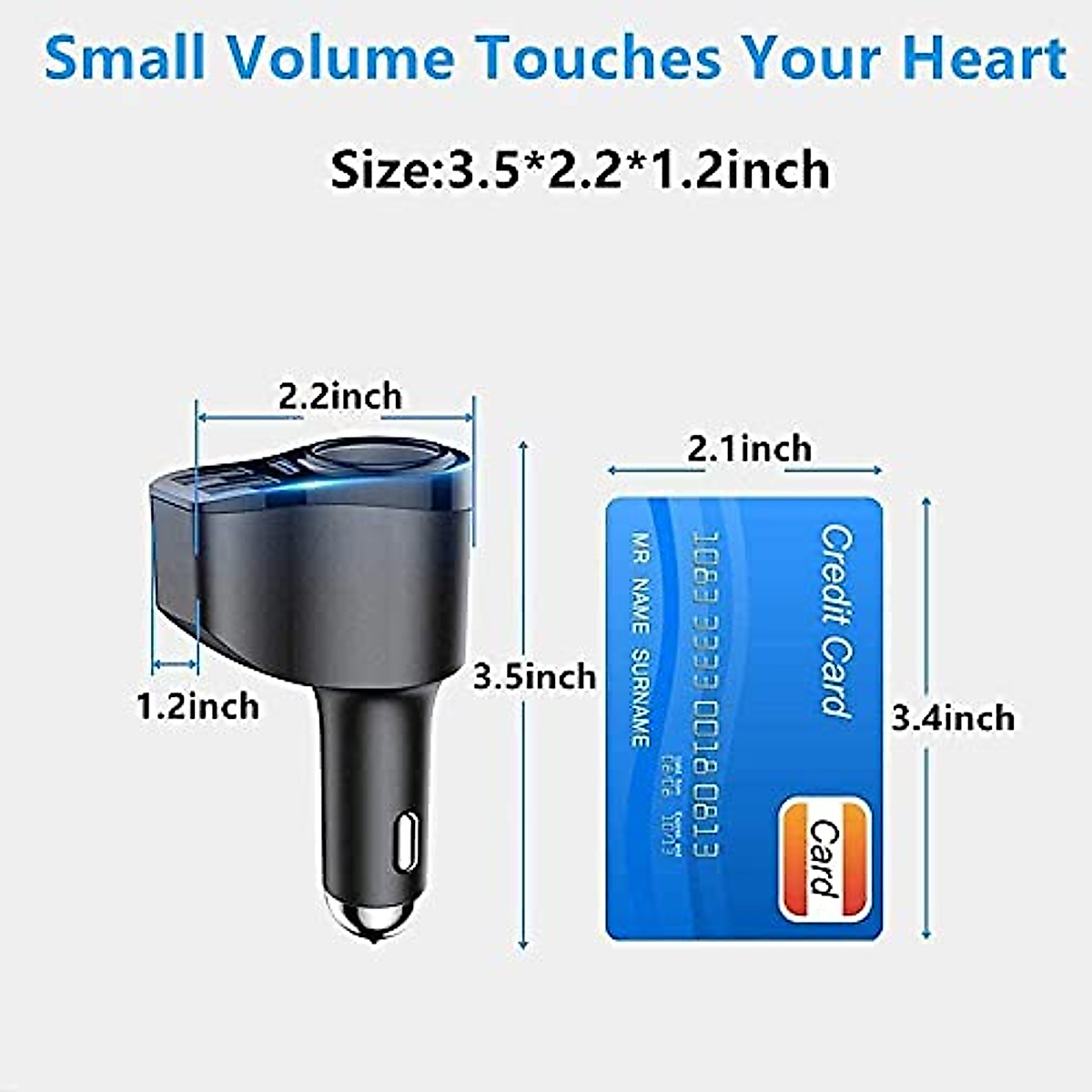 4 in 1 USB C Car Charger, 48W Multi USB Cigarette Lighter Adapter, Socket Splitter with 3 USB Ports, 12V/24V Dual USB Type C PD Fast Car Charger Adapter for iPhone 14/13/12/11,iPad,Samsung,LG,GPS