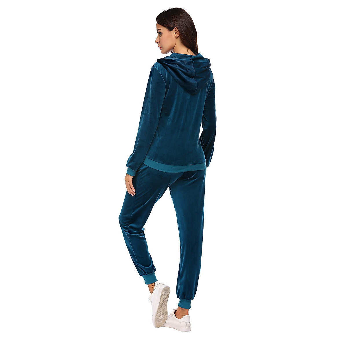 HOTOUCH Womens Sweatpants Set Sweater Pants Tennis Golf Hiking Warm Up Track_Suit Peacock Blue, Medium