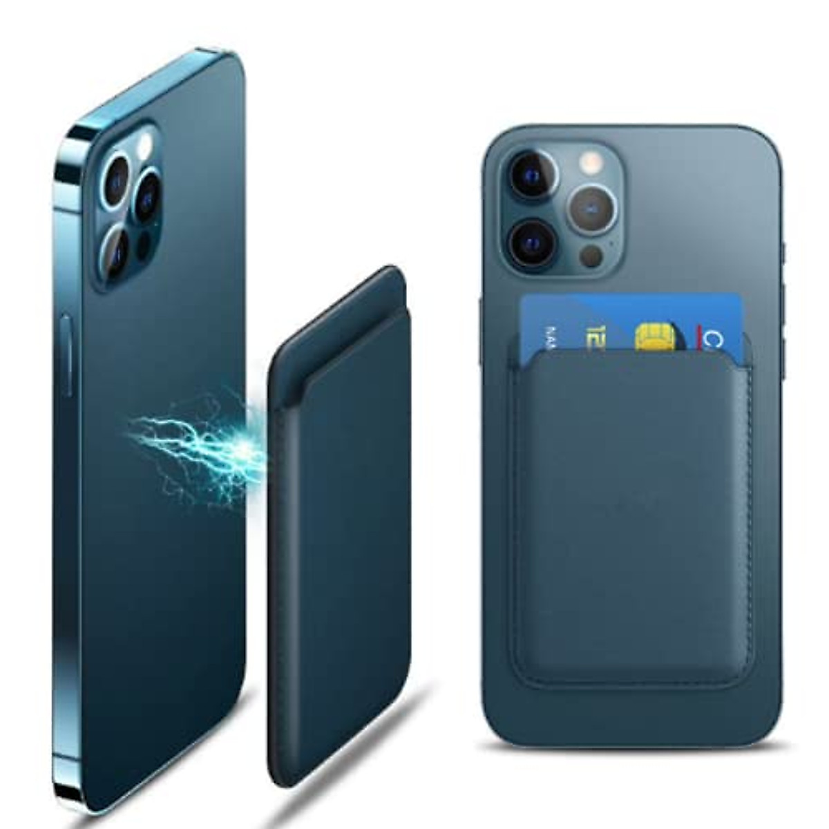 Strong Magnetic Card Holder Leather Wallet with MagSafe for Apple iPhone 14 Pro Max/14 Plus/14 Pro/14/13 Pro Max/13 Pro/13/13 Mini/12 Max/12/12 Pro/12 Mini, (Black)