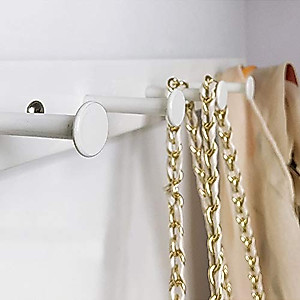 Kelendle Extendable Sliding Wardrobe Hook Rail with Hardware Pull Out Closet Rod Clothing Hanging Hooks Organizer for Home, Office, Hotel (5 Hooks)