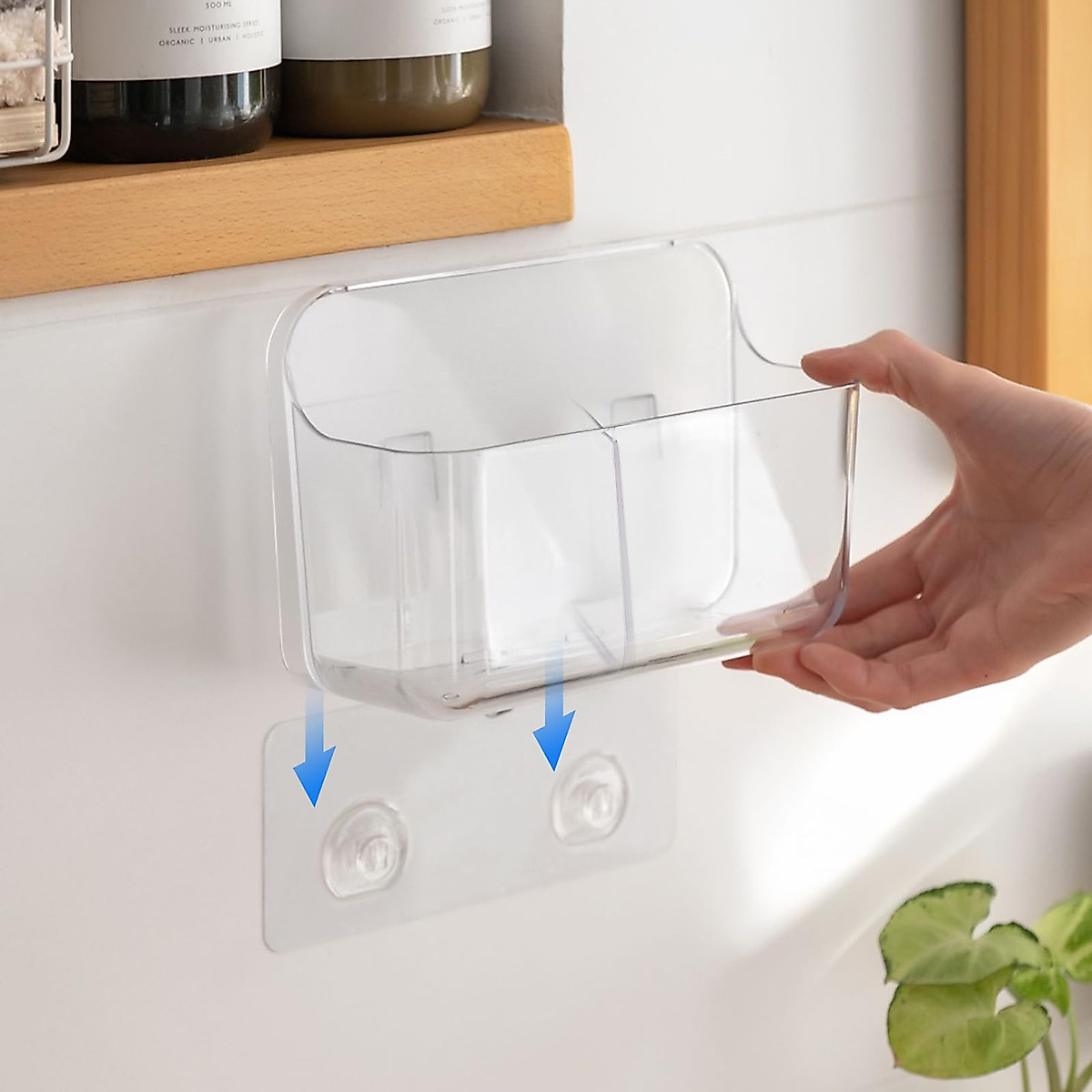 Diesisa 2 Pack Shower Caddy Adhesive for Replacement, Strong Adhesive for Shower Caddy, No Drilling Hang Walls Adhesive Bathroom Shelves (For Small and Dual basket Shelf 6.5 * 2.8 inch