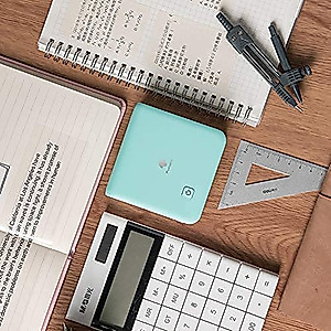 Phomemo M02 Pro Pocket Printer- Mini Bluetooth Thermal Printer with 3 Rolls White Sticker Paper, Compatible with iOS + Android for Learning Assistance, Study Notes, Journal, Fun, Work, Cyan