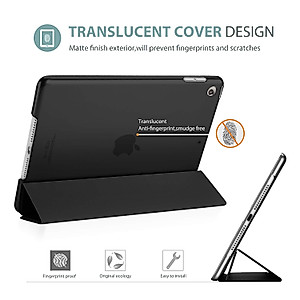 ProCase Smart Case for iPad Mini 5 2019(Model: A2133 A2124 A2126 A2125), Ultra Slim Lightweight Stand Case with Translucent Frosted Back Cover for iPad Mini 5th Gen 7.9 Inch –Black