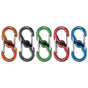 Nite Ize S-Biner MicroLock, Locking Key Holder, 5-Pack, Assorted Colors, Aluminum