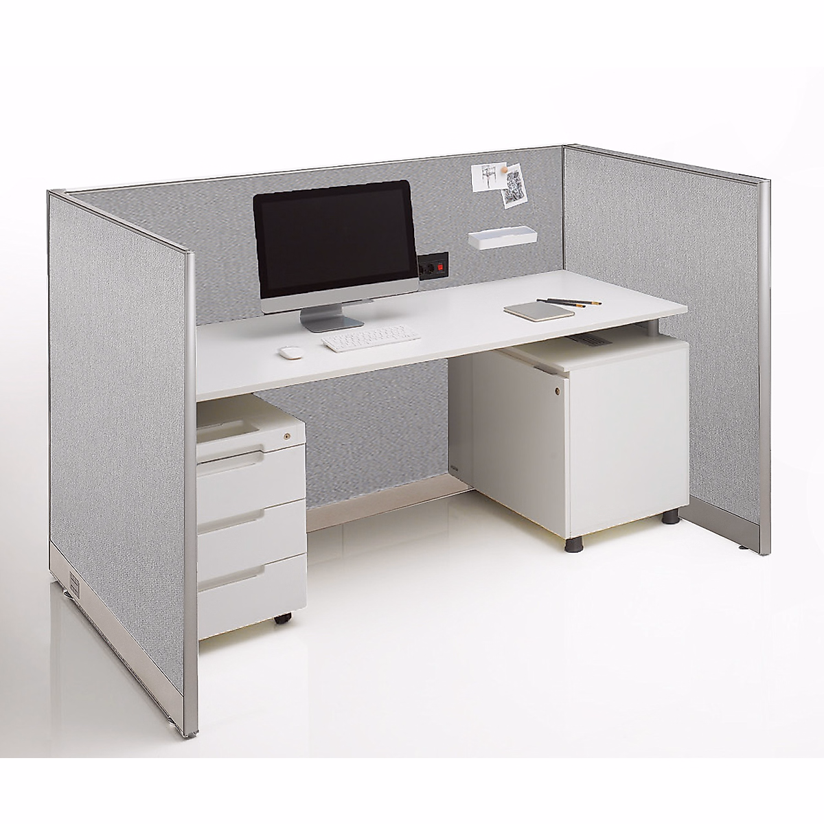 GOF Single Office Partition, Large Fabric Room Divider Panel, Custom Built Workstation 24" W x 72" H