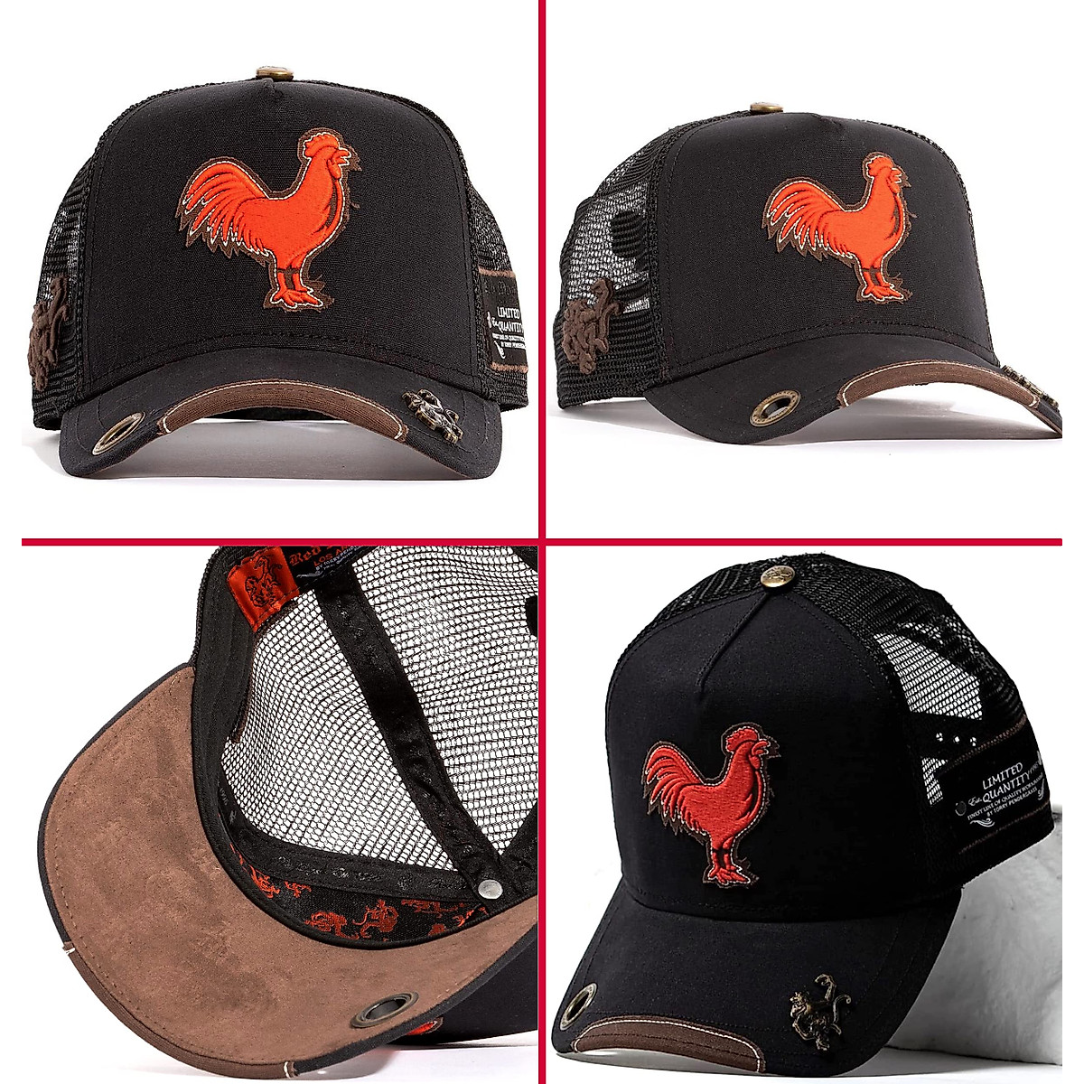 Red Monkey Designs 6 Hat Bundle 4 of Limited Edition Unisex Fashion Trucker Cap Hats + Free Bandanna.,Multicolor,One Size