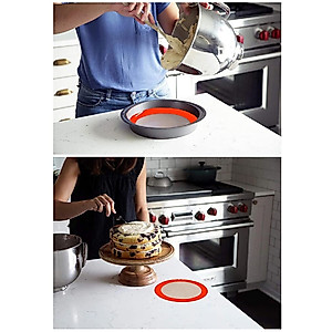 3Pcs Silicone Baking Mats,9 Inch Round Silicone Mats,Cake Pan,Non-stick Silicone Baking Sheet Liner,Reusable Heat Resistant Baking Pastry Sheets for Cookies, Macarons, Bread and Pastry