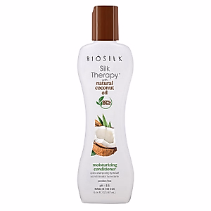 BioSilk Silk Therapy with Natural Coconut Oil Moisturizing Conditioner, Nourishing & Helps Eliminate Frizz, Sulfate, Paraben & Cruelty-Free, 5.64 Oz