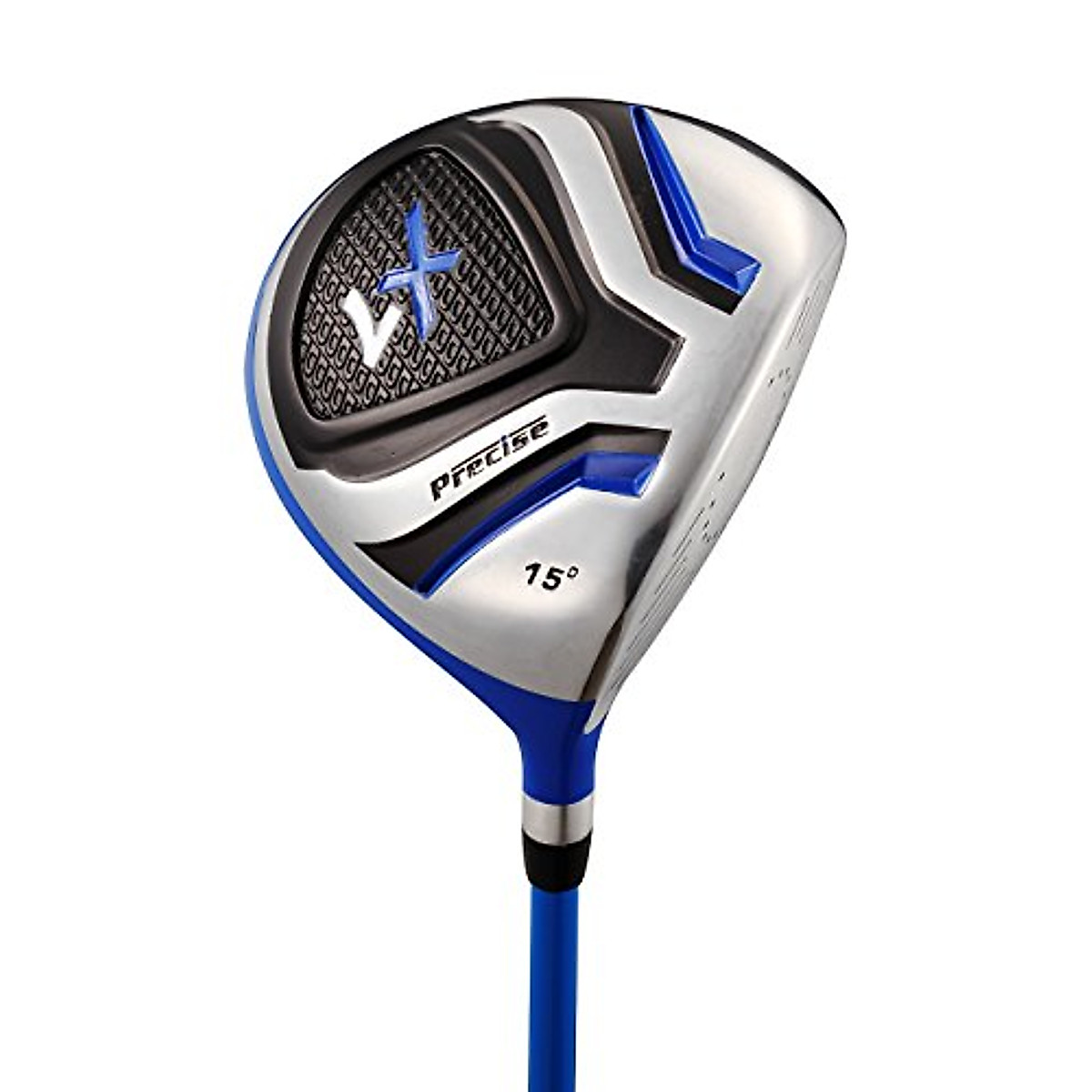 Precise Distinctive Right Handed Junior Golf Club Set for Age 9 to 12 (Height 4'4" to 5') Set Includes: Driver (15"), Hybrid Wood (22*), 2 Irons, Putter, Bonus Stand Bag & 2 Headcovers