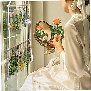 SWEETBIUTI Herb Drying Rack 2Tier Wood and Cotton Safe Hand-Woven Herb Drying Rack Hanging Adjustable Flower Drying Rack with Detachable Hooks for Herb Dryer Wall Decor.