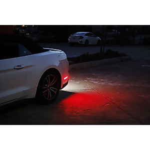 iJDMTOY Smoked Lens Red Full LED Rear Side Marker Light Kit Compatible with Ford 2015-up Mustang, Powered by 48-SMD LED, Replace OEM Back Sidemarker Lamps