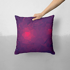 iiRov Fuscia Geometric Triangles - Custom Decorative Home Decor Indoor or Outdoor Throw Pillow Cover for Sofa, Bed or Couch Cushion (Pillow CASE Cover ONLY)