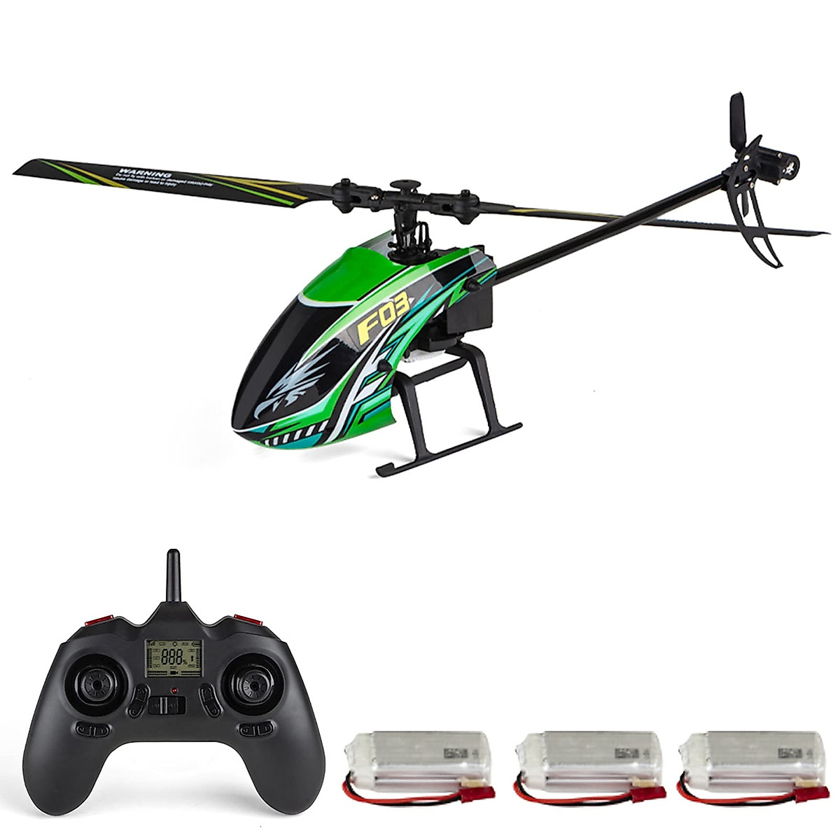 GoolRC F03 RC Helicopter, 4CH 2.4GHz Remote Control Helicopter with 6-Axis Gyro, Altitude Hold, One Key Take Off/Landing, Easy to Fly for Kids, Adults and Beginners, Include 3 Batteries