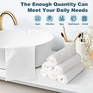HOMEXCEL Microfiber Washcloths Towel Pack of 24,12"x12" Highly Absorbent and Soft Face Towels Wash Cloths for Bathroom,Gym,Hotel and Spa,Fast Drying Multi-Purpose Cleaning Cloth,White