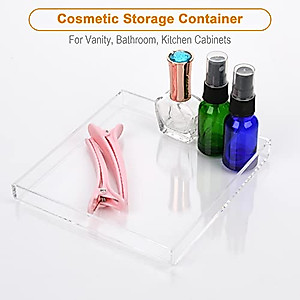 Beautyflier 2pcs Small Acrylic Tray, Digital Kitchen Scale Acrylic Tray, Cosmetic Storage Container for Vanity, Bathroom, Kitchen Cabinets