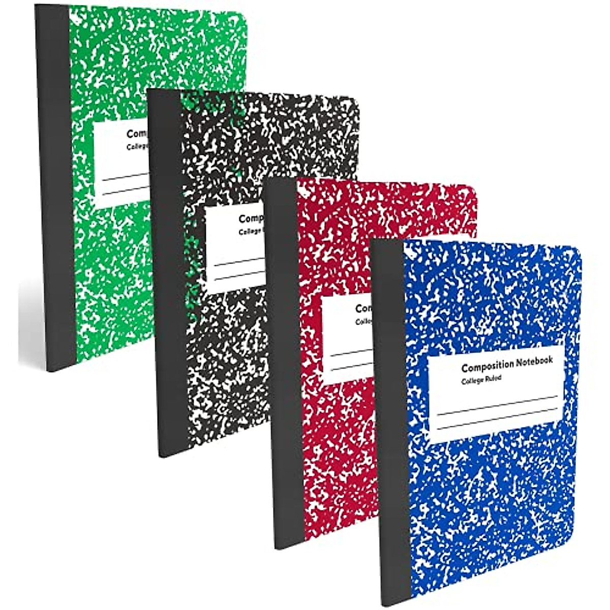 1InTheOffice Composition Notebooks College Ruled, Composition Book, College Ruled Composition Notebook, Assorted Colors 9.75 x 7.5, 4 Pack