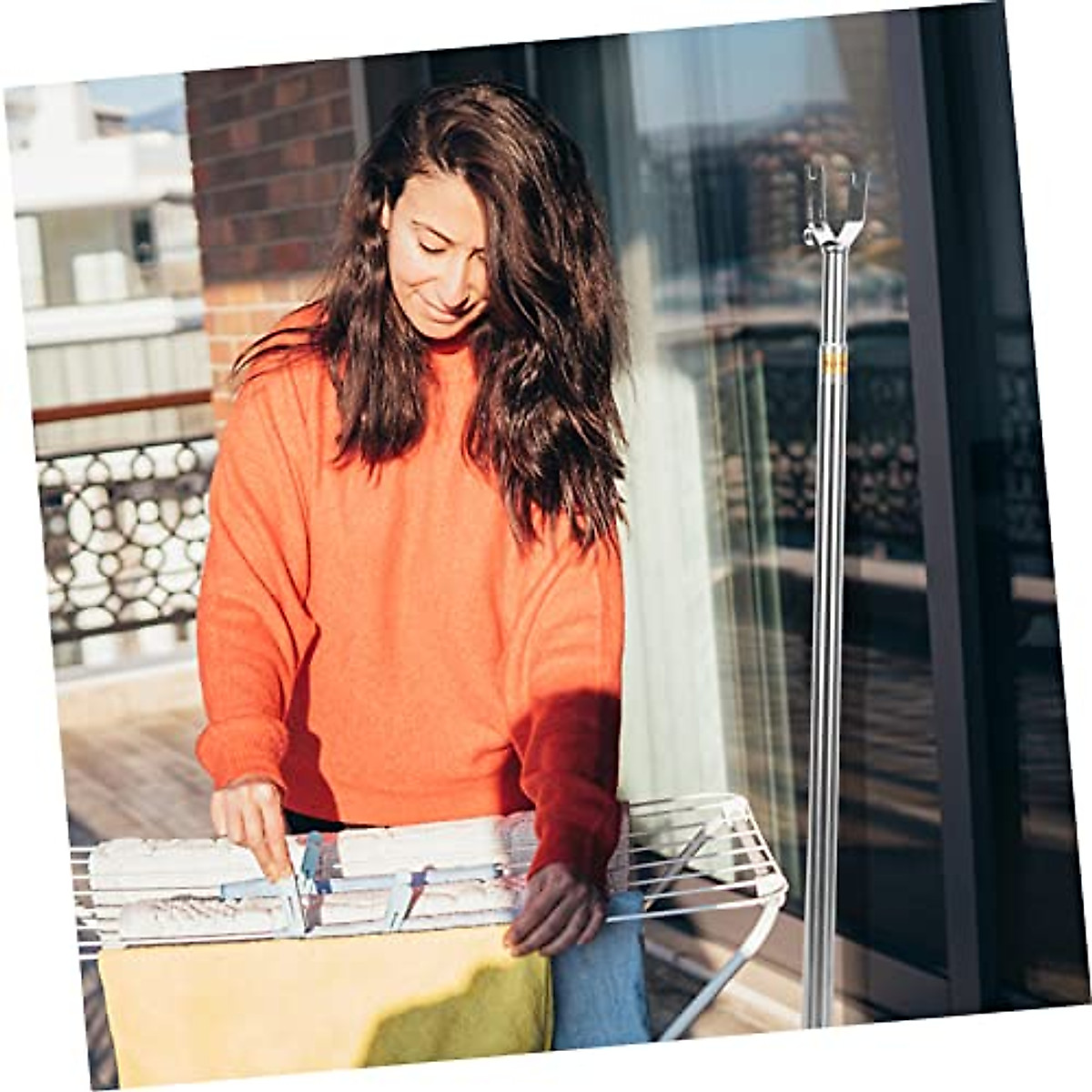 DOITOOL Outdoor for Reach Ceiling Stick Retractable Rod Telescoping Indoor Extending Inch Reaching Wardrobe Hook Long Clothing with Pole Shelf Clothes Adjustable Clothesline Bar