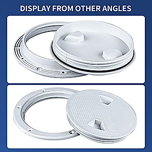 smartmarine Boat Hatch Black 4" 6" 8" Round Non Slip Inspection Hatch w/Detachable Cover for Marine Boat Yacht (4 inch)