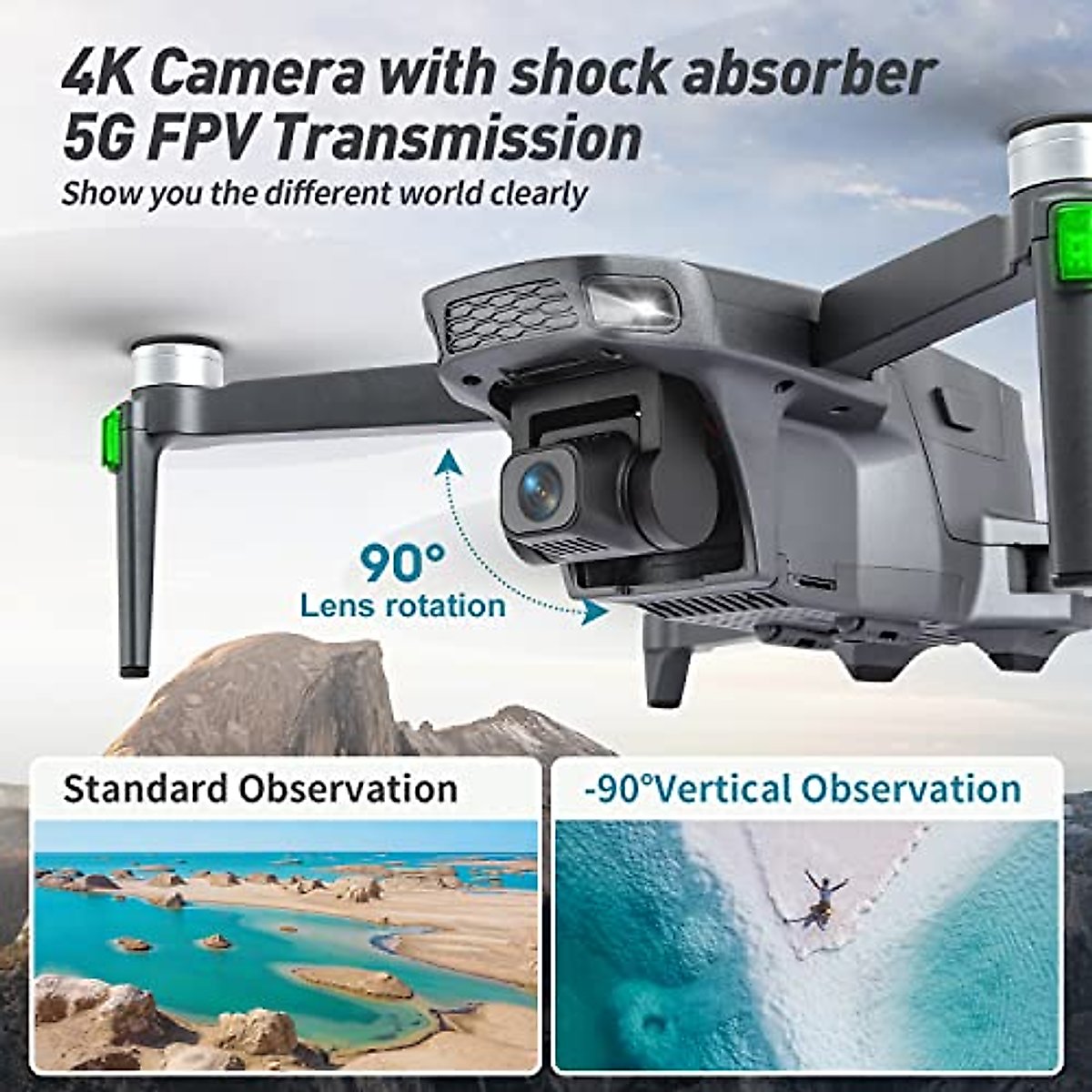 XiL Drones with 4K UHD Camera for adults Beginner,2 Batteries 60 Mins Flight Time GPS Foldable FPV UAV RC Quadcopter,Optical Flow,5Ghz WiFi Transmission,Auto Return,Follow Me, Brushless Motor,Circle Fly, Waypoint Fly