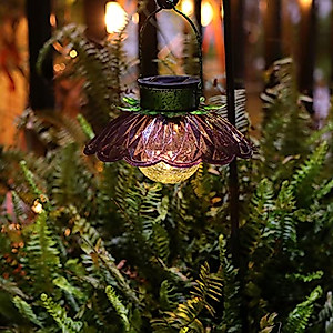 Solar Lantern Outdoor Crackle Globe Glass Solar Lights Outdoor Garden ,LED Landscape.Solar Hanging Lights. Solar Lantern Outdoor to Hang for Yard and Lawn Tree,Fence,Patio,Lawn,Walkway，1 Pack