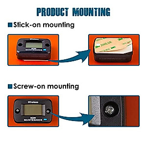 Runleader Digital Vibration Activated Hour Meter Gauge,Maintenance Reminders,Suitable for Any Gas or Diesel Engines,Works on Lawn Mower Generator Compressor High Pressure Washer
