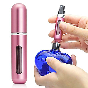 Portable Mini Refillable Perfume Atomizer Bottle,Refillable Perfume Spray,Atomizer Bottom Refill Scent Pump Case,Traveling and Outgoing 4 Pcs Pack of 5ml