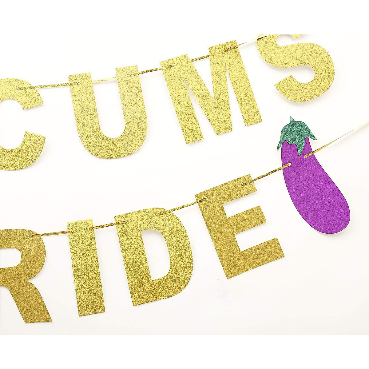 Ucity Bachelorette Party Banner Gold Glitter Here Cums The Bride Garland for Bridal Shower Hen Party Supplies