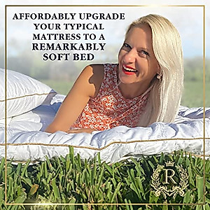 King Size Mattress Topper King - 8-23 Inches Deep Pocket, 400 TC Cotton Thick Mattress Pad, Soft Mattress Cover Cooling Mattress Topper Royal Therapy