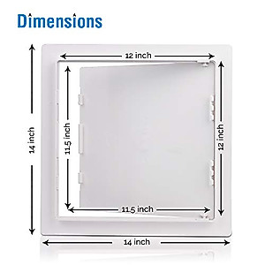 Morvat Access Panel 12x12 Inch for Drywall & Ceiling with Door, Heavy-Duty Durable ABS Plastic & Easy Install Access Box, Wall Hole Cover Plate for Plumbing & Electrical Cables & Wiring, White, 2 Pack