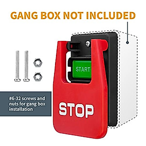 POWERTEC 71651 110/220V Paddle Switch with Screws for Gang Box Installation, fits Table Saw, Router Table, Drill Press, Bench Saw, Band Saw