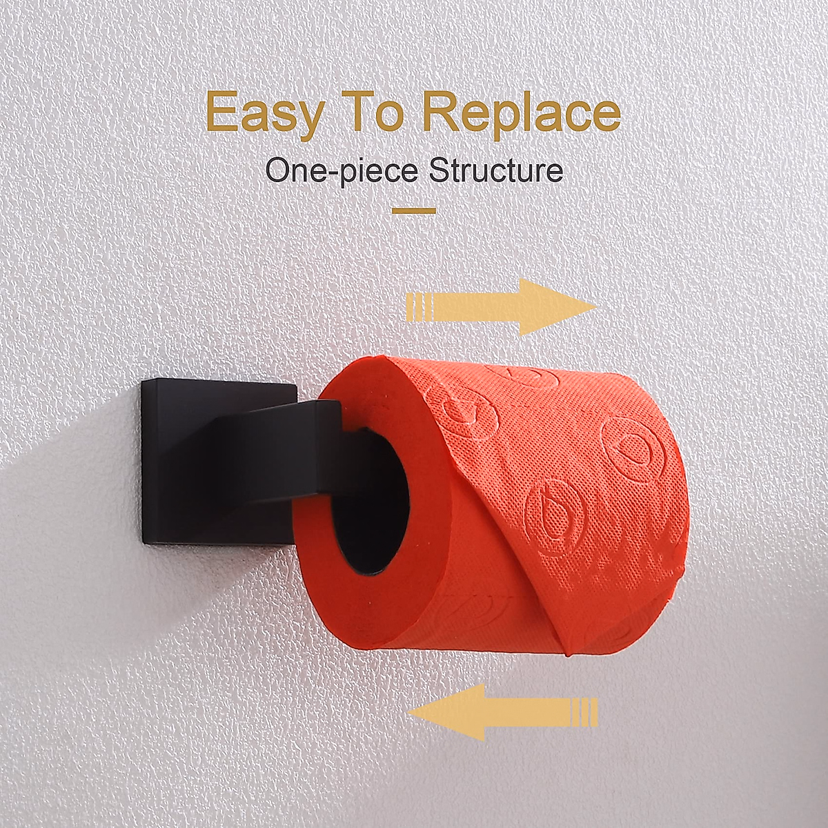 KOKOSIRI Black Toilet Paper Holders Bathroom Toilet Paper Roll Holder SUS304 Stainless Steel Contemporary Wall Mounted, Matte Black, B2003BK