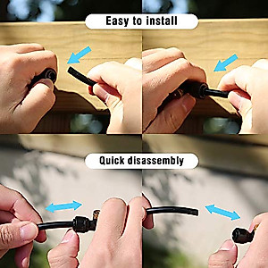 Lunatino Misting Cooling System 60FT (18M) Misting Line + 26 Upgrade Brass Mist Nozzles + a Brass Adapter(3/4") Outdoor Mister for Patio Garden Greenhouse Trampoline for waterpark…