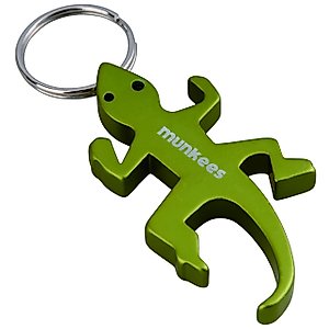 AceCamp Munkees Land Animal Bottle Opener Keychains, Mini Key Rings, Small Pocket-Sized Key Chains for Wine, Caps, Beer, Can & Bottlecaps - Lizard, Gecko