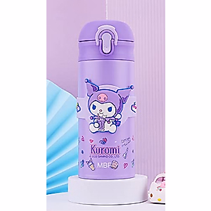 Kuromi Stainless Steel Insulated Water Bottle 350ml - Purple