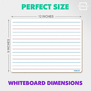 Double Sided Whiteboard Lined Dry Erase Board for Kids Ruled Writing Board Handwriting Practice for Kids - Small White Board Dry Erase Board 9x12 Dry Erase Board with Lines Education Teacher Supplies