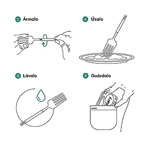 Outlery | Portable & Reusable Stainless Steel Travel Cutlery Set and Reusable Chopsticks (Black) Pocket Sized Cutlery Set