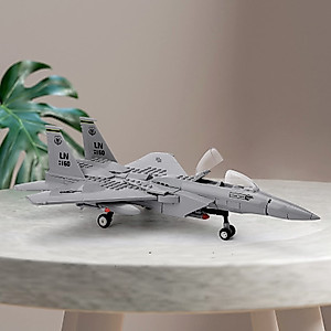 OQMI Military Airplane Toy F-15 Eagle Jet Fighter Building Block Sets, Birthday Gift for 6-10 Year Boy and Girl Building Block Lovers (262 Pieces)