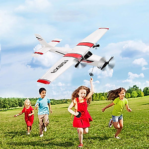 GoolRC FX801 RC Airplane, 2.4GHz 2CH Remote Control Airplane, EPP Foam RC Plane, Fixed Wing RC Aircraft, Easy to Fly RC Glider Toys for Kids, Boys and Beginners with 2 Batteries