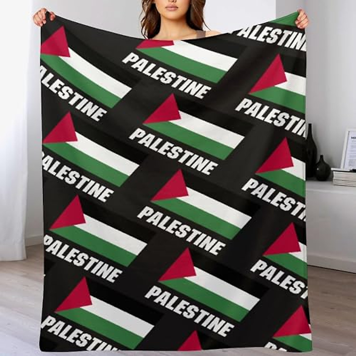 Fattyeery Palestine Flag Blanket Queen Size Soft Plush Blankets for Women Men Couch Bed Sofa Fashion Cute Luxury 30"x50"