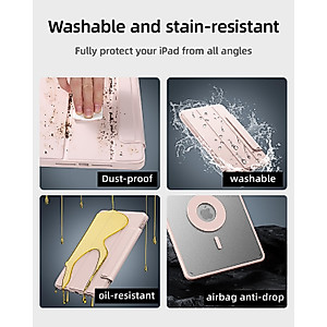 Marasone iPad Air 5th Generation Magnetic Case 2022 / iPad Air 4th 2020 Case 10.9 in Double-Layer Magnetic Folio Cover with Multiple Angles and Pencil Charging Support, Premium PU Leather（Pink）