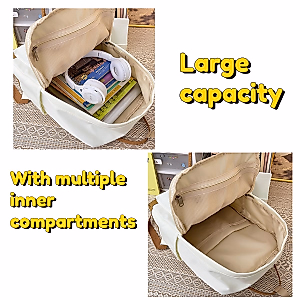 Splendrive Cute aesthetic backpack with cute duck accessories Christmas gift Outdoor Daypack (Green)