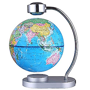 8" Illuminated World Globe, USB 2 in 1 LED Desktop World Globe, Interactive Earth Globe with World Map and Constellation View Fit for Kids Adults, Ideal Educational Geogr